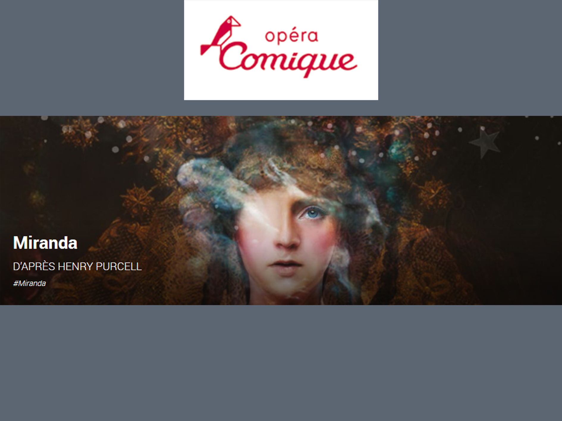 Miranda - Opéra Comique (2017) (Production - Paris, france) | Opera ...