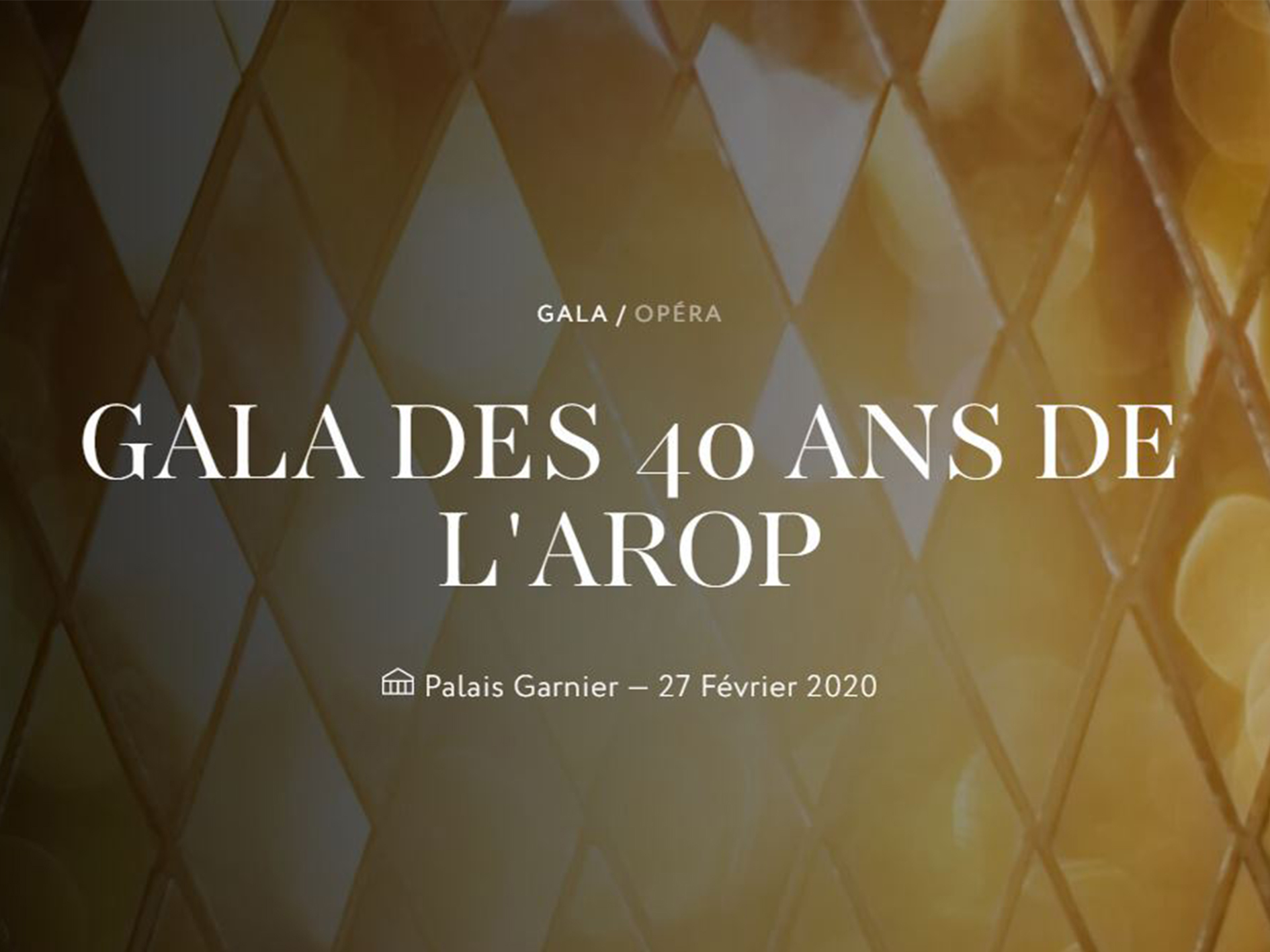Gala des 40 ans de l'AROP - Opéra National de Paris - Palais Garnier ...
