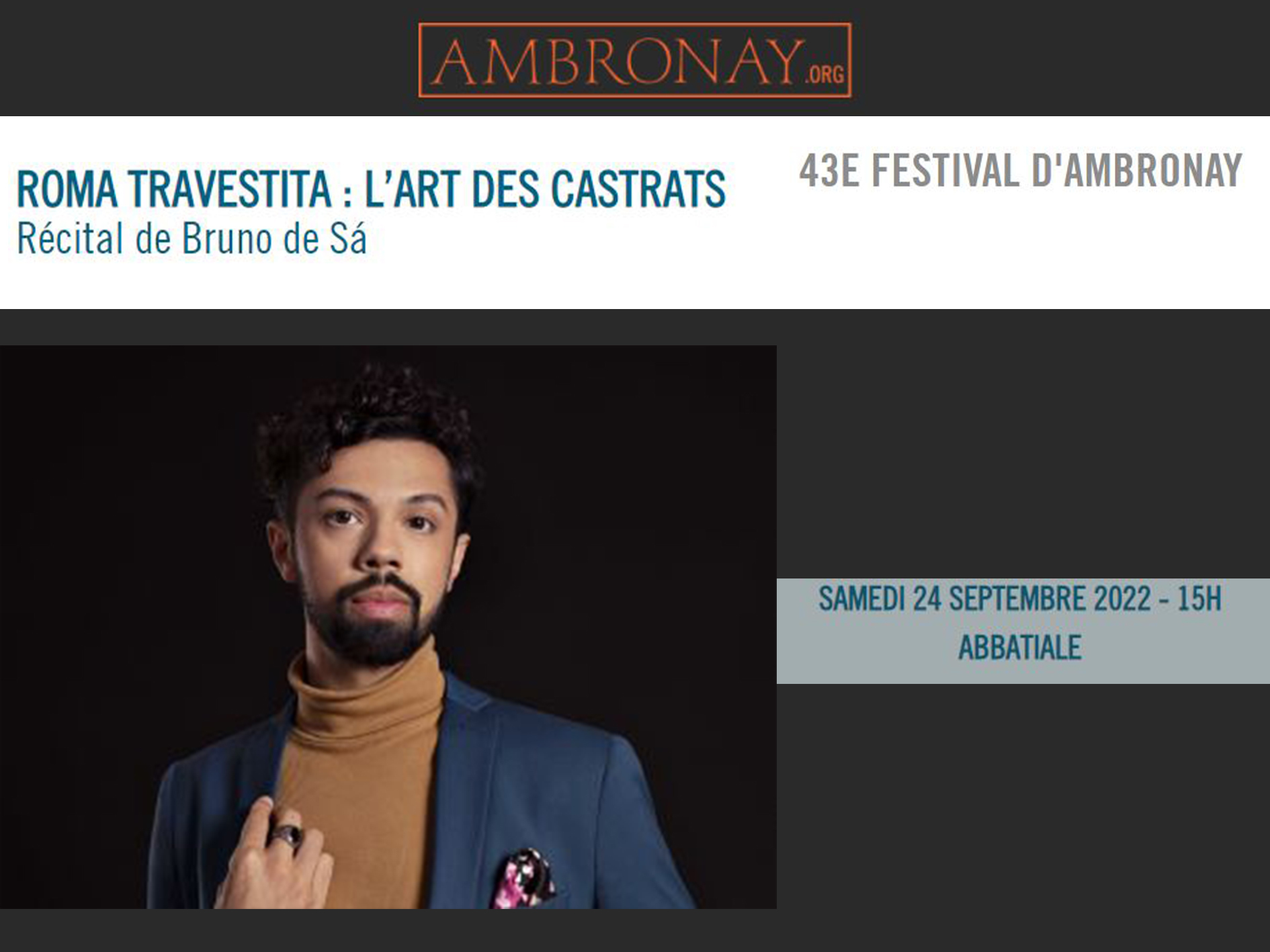Roma Travestita: the art of castrati - Ambronay Festival (2022 ...