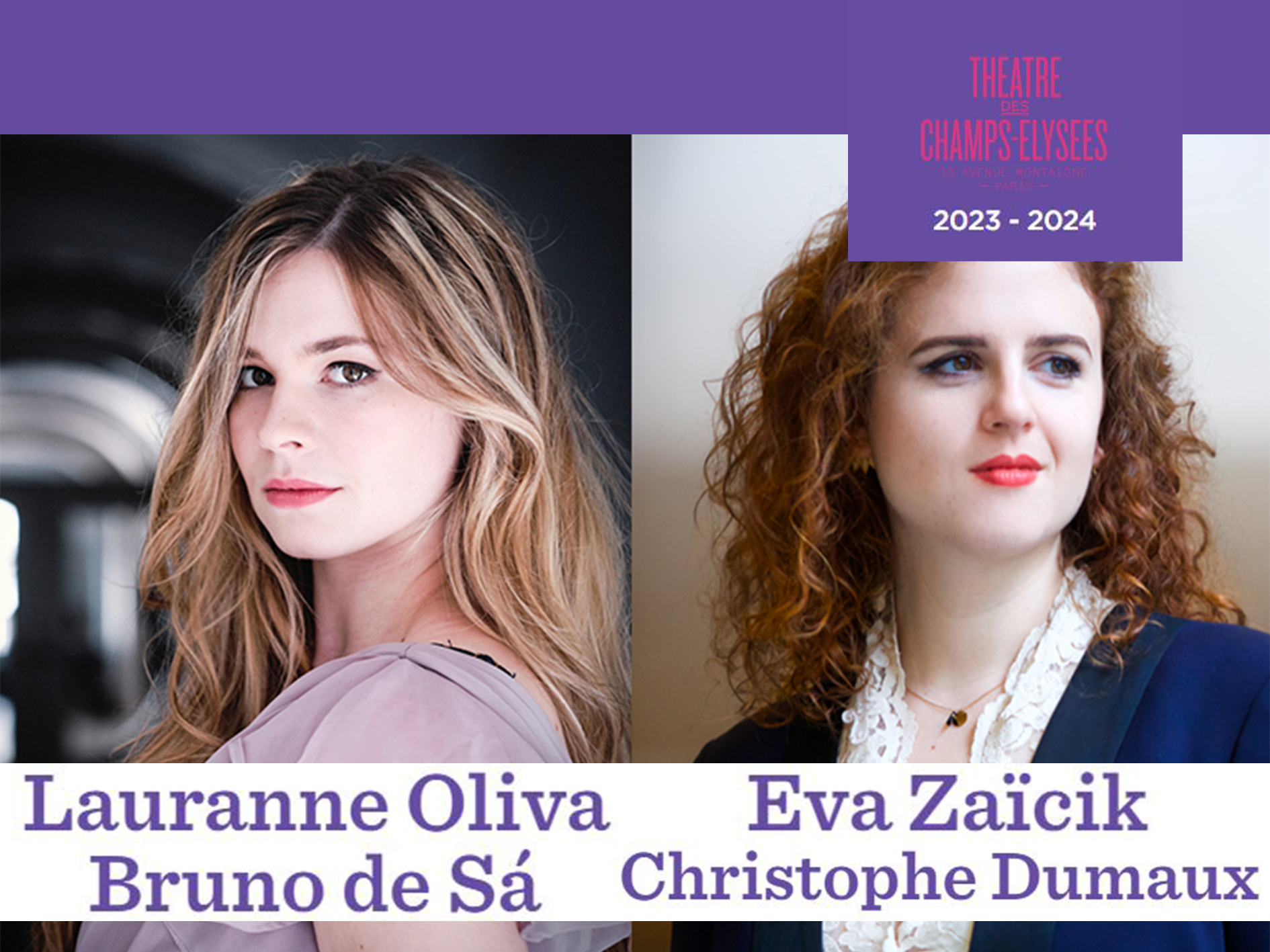 Concert Lauranne Oliva, Eva Zaïcik, Bruno de Sá et Christophe Dumaux ...