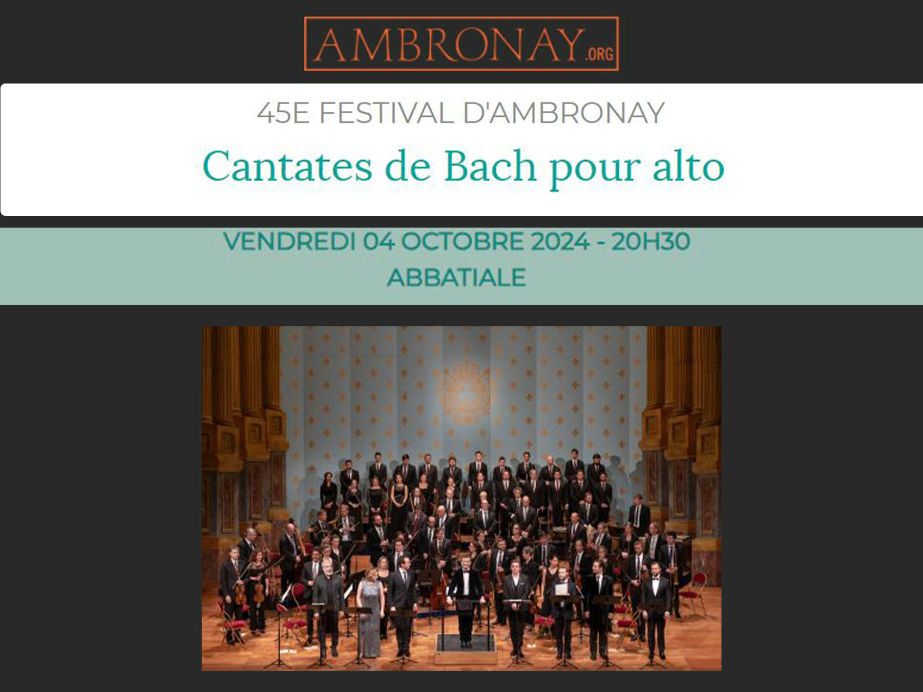 Cantates de Bach pour alto - Ambronay Festival (2024) (Production ...